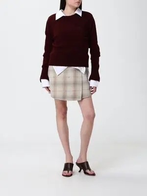 Loewe Check Wool And Cashmere Mini Skirt - Beige