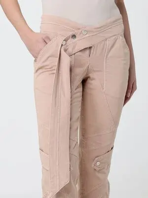 Blumarine Slim Fit Cotton Trousers - Beige