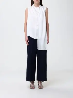 Max Mara Sleeveless Scarf Collar Blouse - White