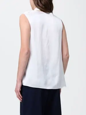 Max Mara Sleeveless Scarf Collar Blouse - White