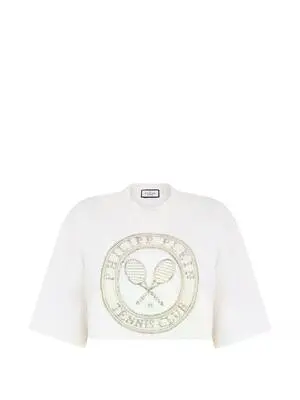 Philipp Plein Embellished Cropped T-shirt - Neutrals