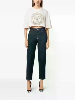 Philipp Plein Embellished Cropped T-shirt