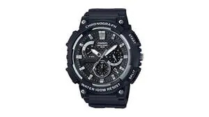 Casio Chronograph Sports Watch With Black Dial - Rubber