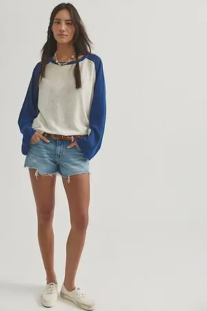 Free People We The Free Go Team Fine Gauge Sweater - Poseiden Combo