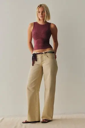 Free People Intimately Sunday Stitch Muscle Tee - Plum Shadow