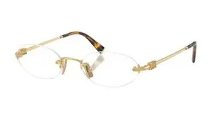 Miu Miu Rimless Oval Metal Eyeglasses - Silver