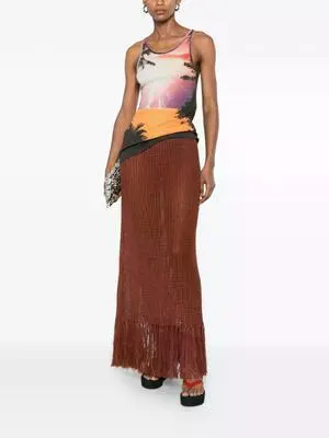 Rabanne Graphic Print Ribbed Tank Top