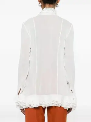 Alberta Ferretti Ruffled Silk-blend Blouse