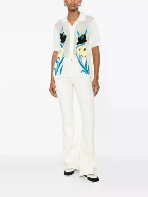 LOIS Logo Patch Flared Trousers