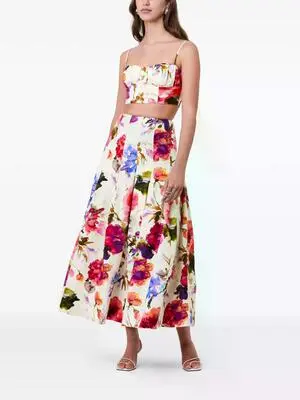 NICHOLAS Floral Print Cropped Top