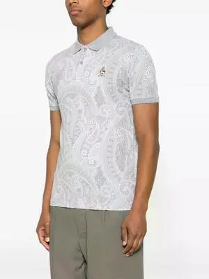 JOHNNY LAMBS Paisley-pattern Polo Shirt