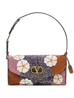 Valentino Garavani Devain Small Embroidered Shoulder Bag - Blue