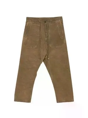 UMA WANG Drawstring Waist Panelled Trousers - Brown