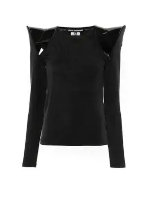 Junya Watanabe Sculptural Shoulder Patent Panel T-shirt