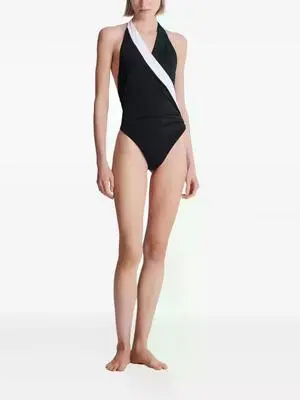 Balmain Two-tone Halterneck Swimsuit