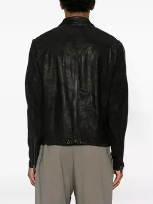 SALVATORE SANTORO Crinkled-finish Zip-up Jacket