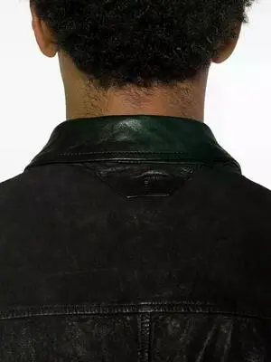 SALVATORE SANTORO Crinkled-finish Zip-up Jacket