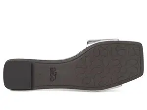 COACH Sculpted C Metallic Leather Flat Sandals