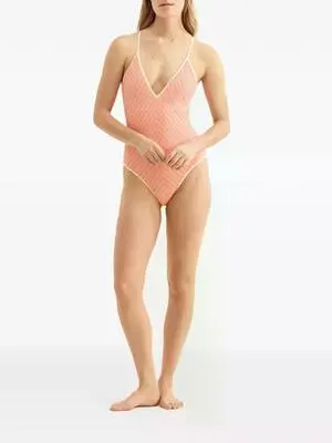 ERES V-neckline Striped Swimsuit