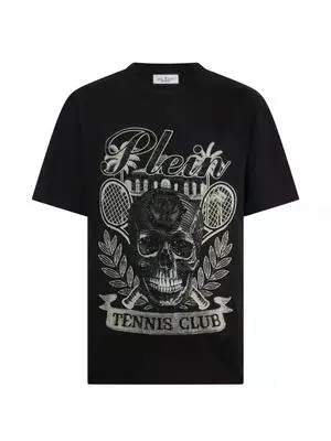 Philipp Plein Round Neck T-shirt Skull Tennis