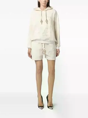 Philipp Plein Drawstring Shorts With Crystal Embellishment