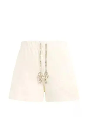 Philipp Plein Drawstring Shorts With Crystal Embellishment - Neutrals