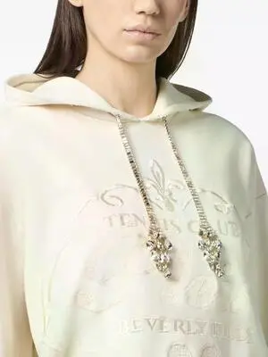 Philipp Plein Embroidered Embellished Drawstring Hoodie