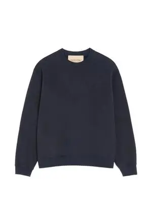 Valentino Garavani Cotton Sweatshirt With Vlogo Embroidery - Blue