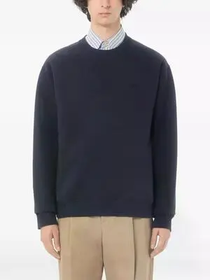 Valentino Garavani Cotton Sweatshirt With Vlogo Embroidery - Blue