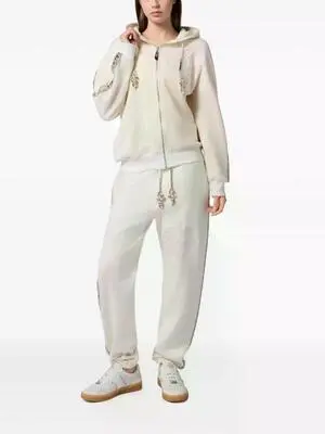 Philipp Plein Embellished Zip-up Hoodie - Neutrals