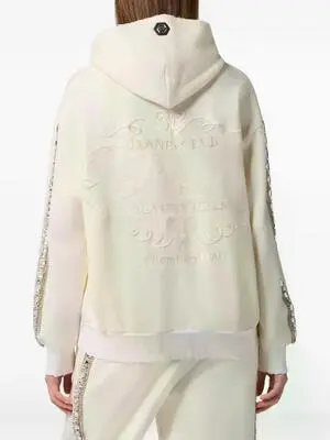 Philipp Plein Embellished Zip-up Hoodie - Neutrals