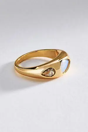 Anthropologie Crystal Triad Ring - Opal/rose
