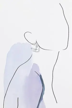 Anthropologie Molded Glass Hoop Earrings - Clear