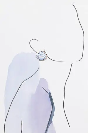 Anthropologie Mosaic Shell Post Earrings