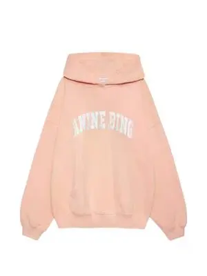 ANINE BING Logo Embroidered Hoodie - Pink