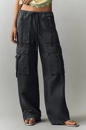 Citizens Of Humanity Andira Cargo Pants In Cotton-linen - Charcoal