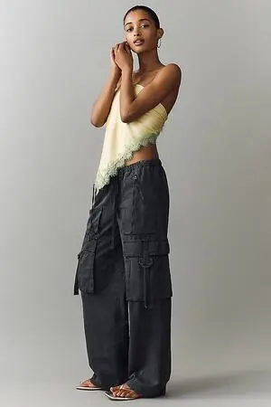 Citizens Of Humanity Andira Cargo Pants In Cotton-linen - Charcoal