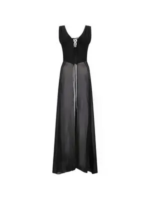 Giuseppe Di Morabito Silk Georgette Corset Top With Lace-up Detailing - Black