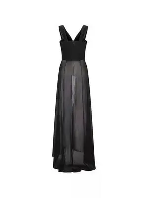 Giuseppe Di Morabito Silk Georgette Corset Top With Lace-up Detailing
