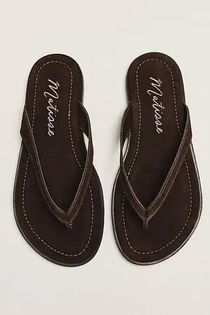 Matisse Leo Suede Flip Flops - Chocolate