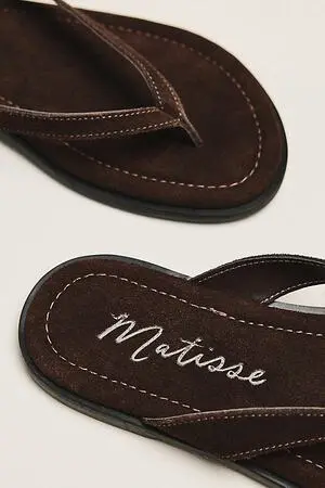 Matisse Leo Suede Flip Flops - Chocolate