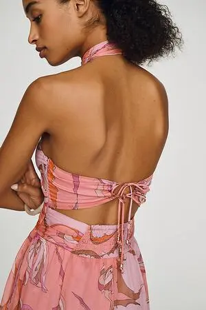 Anthropologie Maeve Cutout Halter Maxi Dress