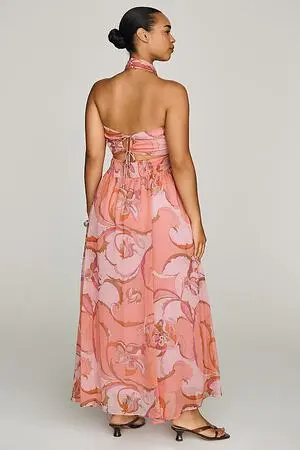 Anthropologie Maeve Cutout Halter Maxi Dress