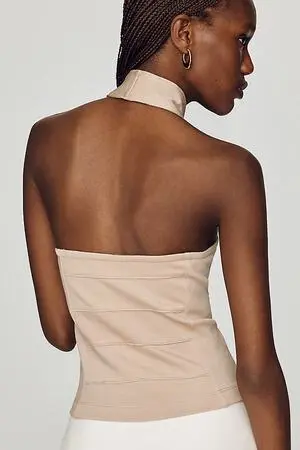 Anthropologie Ponte Bandage Halter Top - Camel