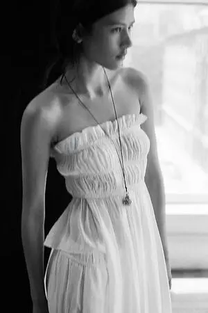 Anthropologie Sheer Maxi Strapless Top - Marshmallow