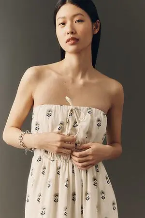 THE SOMERSET COLLECTION BY ANTHROPOLOGIE Strapless Midi Dress - Neutral Pattern