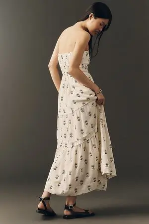 THE SOMERSET COLLECTION BY ANTHROPOLOGIE Strapless Midi Dress - Neutral Pattern