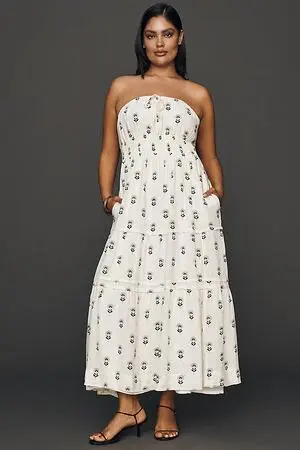 THE SOMERSET COLLECTION BY ANTHROPOLOGIE Strapless Midi Dress - Neutral Pattern