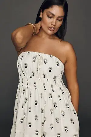 THE SOMERSET COLLECTION BY ANTHROPOLOGIE Strapless Midi Dress - Neutral Pattern