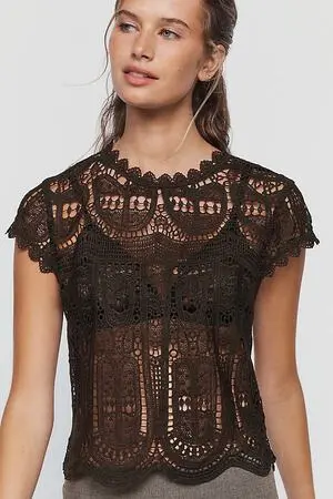 DOLAN LEFT COAST Dolan Left Coast Lace Blouse Black